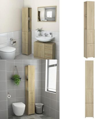vidaXL Vidaxl - Badschrank Sonoma-Eiche 25x26,5x170 cm Holzwerkstoff - Badeschrank - Holzschrank - Badezimmerm&ouml;bel - Aufbewahrungsschrank - Sonoma