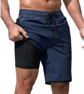 Generic HUIWDP Short de bain d&eacute;t&eacute; tendance en polyester pour homme S&eacute;chage rapide Taille &eacute;lastique Pantalon de plage Traje De Ba&ntilde;o, A36., XXL