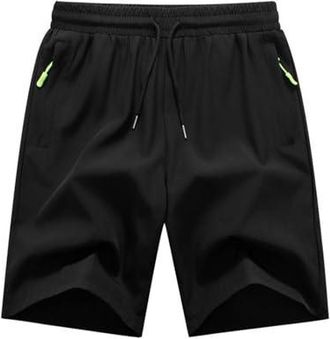 Generic Pantalon de jogging pour homme - Short d&eacute;t&eacute; d&eacute;contract&eacute; extensible - Taille &eacute;lastique avec poches zipp&eacute;es - Cordon de serrage - Pantalon de jogging d&eacute;