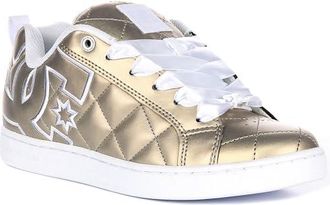 DC Dc Shoes Court Graffik S Baskets matelass&eacute;es pour femme avec trou da&eacute;ration et ruban en dentelle, dor&eacute;, 39.5 EU