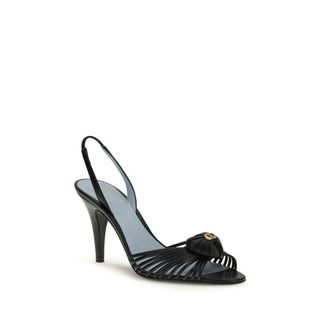 Valentino Garavani Womens Royal Sandal Black Goatskin Heels