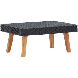 vidaXL Vidaxl - Table basse de jardin R&eacute;sine tress&eacute;e Noir
