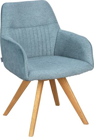 Linea Natura Armlehnstuhl, Eiche, Jadegr&uuml;n, Holz, Textil, Wildeiche, vollmassiv, eckig, 61x88x69 cm, inklusive Armlehnen, Esszimmer, St&uuml;hle, Esszimmerst&uuml;hle, Armle