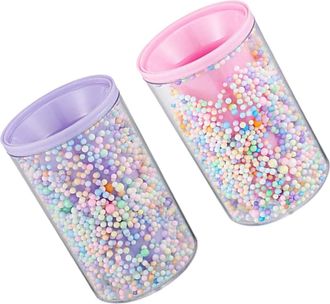 Cabilock 2 St&uuml;ck Acryl Stiftehalter mit Blasenmuster Schreibtisch Organizer In Rosa und Violett Transparenter Schreibwarenhalter f&uuml;r B&uuml;ro Zuhause und Schule