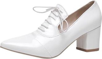 Generic Mary Jane 2026 Chaussures à talons hauts pour femme à bout ouvert et décontracté en cuir satiné à bout ouvert et sangle basse fermée, blanc, 39.5 EU