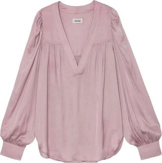 Zadig&Voltaire Blouse en satin Telia - Femme - Blouses et Chemises - Violet - Taille: 40 FR