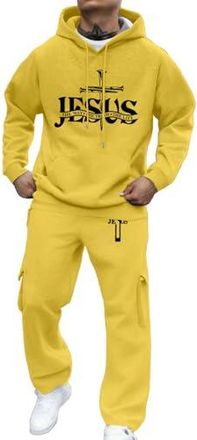 Generic Surv&ecirc;tement pour homme avec imprim&eacute; lettres, sweat &agrave; capuche, jambes droites, pantalon de surv&ecirc;tement ample avec poche droite, ensemble de surv&ecirc;tement
