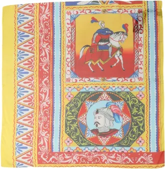 Dolce & Gabbana Silk Printed Square Foulard Scarf - Multicolor