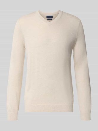 Christian Berg Strickpullover aus Woll-Mix mit V-Ausschnitt