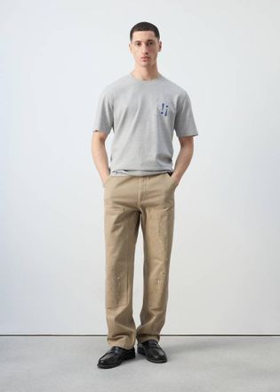 Mango T-shirt 100 % coton imprim&eacute; gris chin&eacute; moyen - Homme - XXL - MANGO MAN