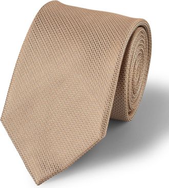 CHARLES TYRWHITT Strukturierte Krawatte aus Seide - Sand