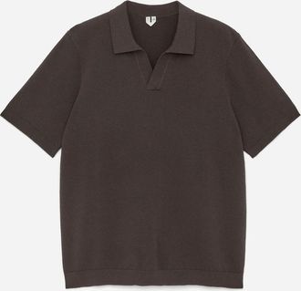 Arket Strukturiertes Polohemd -Beige