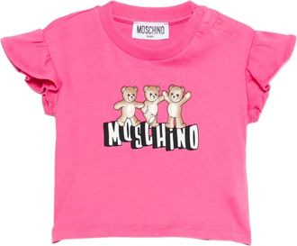 Moschino Femme, Tops, Rose, Taille: 6 M Logo-print Jersey T-shirt