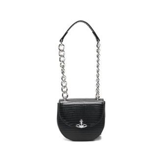 Vivienne Westwood Femme, Sacs, Noir, Taille: ONE Size Orb Plaque Shoulder Bag