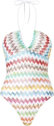 Missoni Femme, Maillots de bain, Multicolore, Taille: 38 FR Maillot de Bain Une Pi&egrave;ce &agrave; Imprim&eacute; Zigzag avec D&eacute;collet&eacute; en V