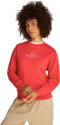 Tommy Hilfiger Damen Sweatshirt Regular aus Baumwolle, Rot (Primary Red), L