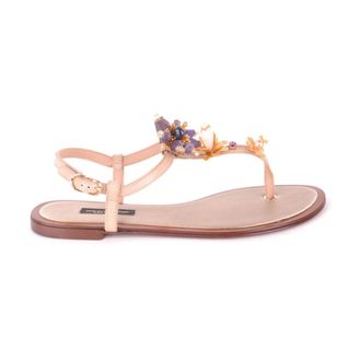 Dolce & Gabbana Stilvolle flache Sandalen f&uuml;r Frauen - - Shoes - Damen - Rosa - 36 EU