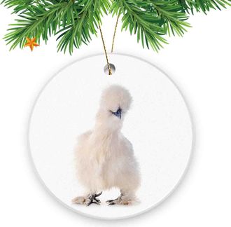 Generic EIN Kleines Zwergseidenhuhn Weihnachten H&auml;ngende Keramik Anh&auml;nger Christbaumschmuck Niedliche Weihnachtsschmuck Ornamente F&uuml;r Wohnzimmer Party Kamin