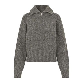 Sams&oslash;e & Sams&oslash;e Femme, Pulls, Gris, Taille: 38 FR Pull &agrave; col roul&eacute; zipp&eacute; c&ocirc;tel&eacute;