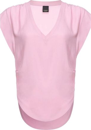 Pinko Pinko, Femme, Blouses et Chemises, Rose, Taille: 36 FR &Eacute;l&eacute;gante Blouse en Soie Melpomene