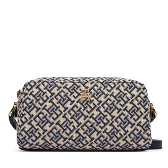 Tommy Hilfiger Handtasche Tommy Hilfiger Th Grace Camera Bag Jacquard AW0AW18864 Dunkelblau