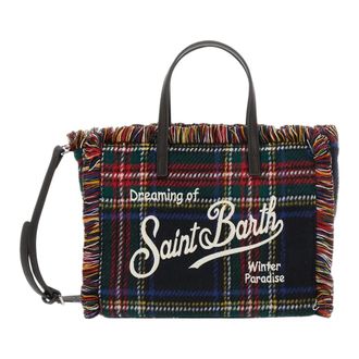 MC2 Saint Barth Cabas &agrave; logo brod&eacute; et bords effiloch&eacute;s - Femme - Sacs - Multicolore - Taille: ONE Size