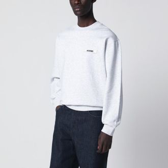 Jacquemus Light grey sweatshirt with Gros Grain logo