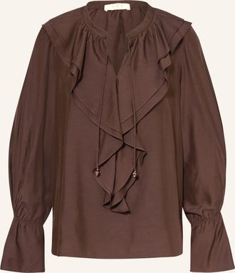 IVI Collection Ivi Collection Blusenshirt Mit Volants braun
