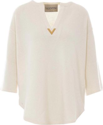 Valentino Garavani Pull Col Rond - Blanc
