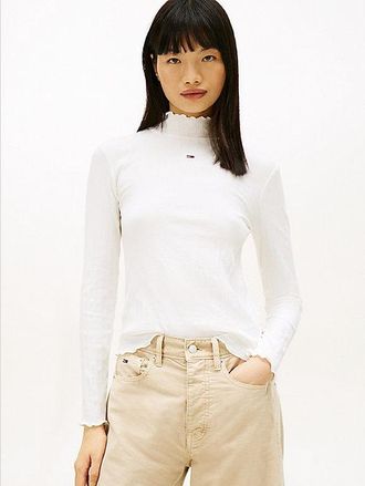 Tommy Hilfiger Top ajust&eacute; &agrave; col chemin&eacute;e et volants