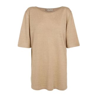 Cortana Leinen Beige Strick T-Shirt - - Knitwear - Herren - Beige - XS