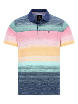 Hajo Poloshirt Poloshirt in multicolor Jacquardstreifen - stay fresh-Qualit&auml;t