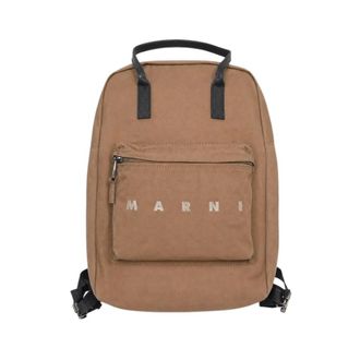 Marni Logo Patch Rucksack - - Bags - Damen - Braun - ONE SIZE