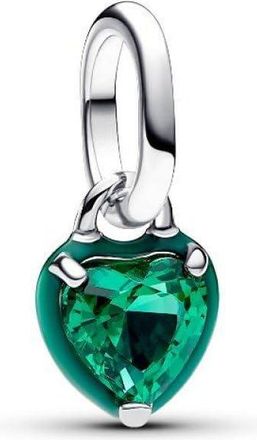 Pandora ME Grünes Chakra-Herz Mini-Charm-Anhänger aus Sterling Silber mit künstlichem Kristall, Kompatibel ME und Moments Armbändern, 793042C03