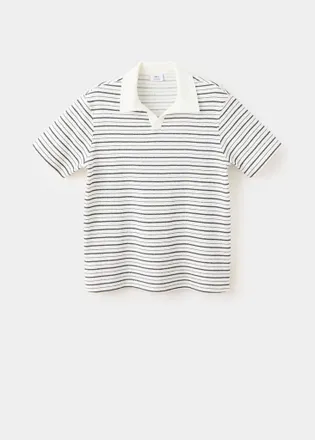 Mango Polo regular fit en coton &agrave; rayures blanc cass&eacute; - Homme - XXL - MANGO MAN