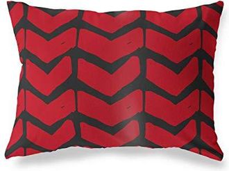 Bonamaison Le Jardin du Lin Kissenbezug Zierkissenbezug Rot-Schwarz Kissenbezug, Für Bett, Auto, Sofa, Haus, Wohnzimmer, Schlafzimmer, Dekoration, 45x60 Cm - Ent
