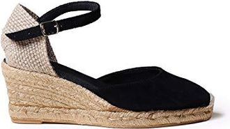 Toni Pons Espadrille Femme en Daim - Lloret-5 - Noir, 41 EU