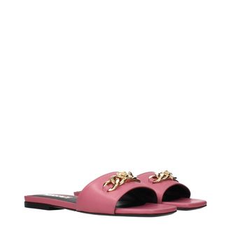 Versace Leather Slippers - Pink