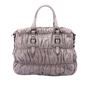Prada Pre-owned Sac seau en nappa pliss&eacute; - Femme - Pre-owned - Gris - Taille: ONE Size