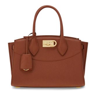 Ferragamo Femme, Sacs, Brun, Taille: ONE Size St Soft S Nw Top Handle