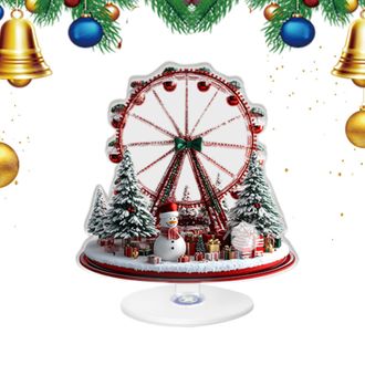 Generic Tischl&auml;ufer f&uuml;r Weihnachten 2D aus Acryl | Riesenrad Weihnachtsbaum Dekoratives Schild Weihnachten - Tischdekoration - f&uuml;r Zuhause Schreibtisch TV-Sch