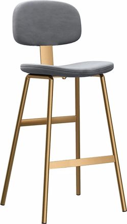Generic Samt-Barhocker mit Goldfarbenen Metallbeinen f&uuml;r K&uuml;cheninseln, 65/75 cm Hohe Sitzgelegenheit In Tresenh&ouml;he