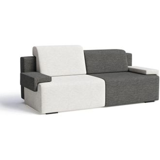 E-MEUBLES Schlafsofa Hook, Schlafcouch Sofa Couch f&uuml;r Wohnzimmer Schlafsofa Federkern Sofagarnitur Polstersofa mit Bettfunktion - Beige + Dunkelgrau (Diosa 01