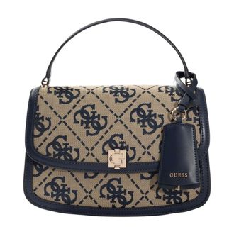 Guess Femme, Sacs, Bleu, Taille: ONE Size Audrey Monogramme Flap Bag