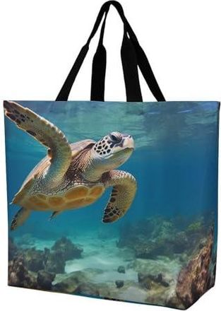Generic Tortue De Mer Sac A Main Femme L&eacute;ger Sacs De Courses Grand Sac Fourre Tout Pour Quotidienne Gym Shopping