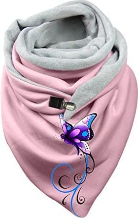 Generic &Eacute;charpe chaude &agrave; boutons pour femme Motif fleurs, C, Taille unique