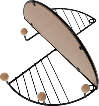 BESPORTBLE Wandmontiertes Holzregal mit Haken Nordisches Wandregal im Skandinavischen Stil Robustes Lagerregal f&uuml;r Bad Schlafzimmer und K&uuml;che Platzsparender Wand