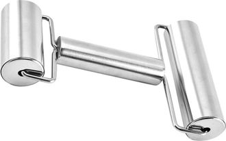 Cabilock Doppelkopf Teigroller Aus Edelstahl Mit Antihaftbeschichteter Oberfläche Für Gebäck Nudeln Pizza Und Brot Gleichmäßige Teigverarbeitung