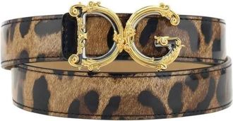 Dolce & Gabbana Femme, Accessoires, Brun, Taille: ONE Size Calfskin Leather Regular Belt