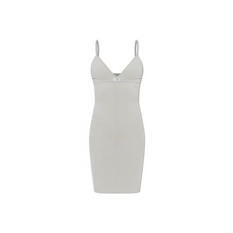 Maison Margiela Femme, Robes, Gris, Taille: 42/44 FR Ribbed V-neck Dress